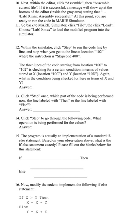 Solved From the MARIE simulation package which you | Chegg.com
