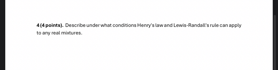 Solved 4 (4 ﻿points). ﻿Describe under what conditions | Chegg.com