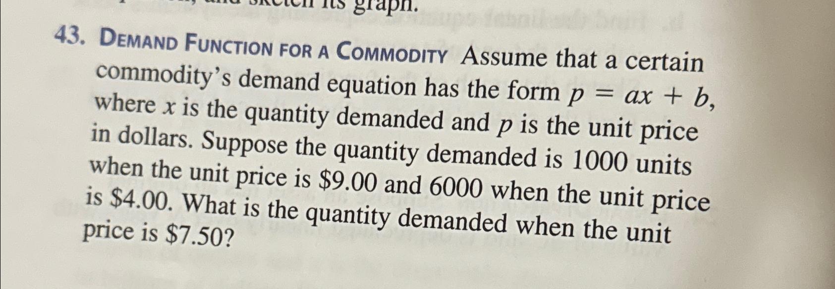 Solved Demand Function for a Commodity Assume that a certain | Chegg.com