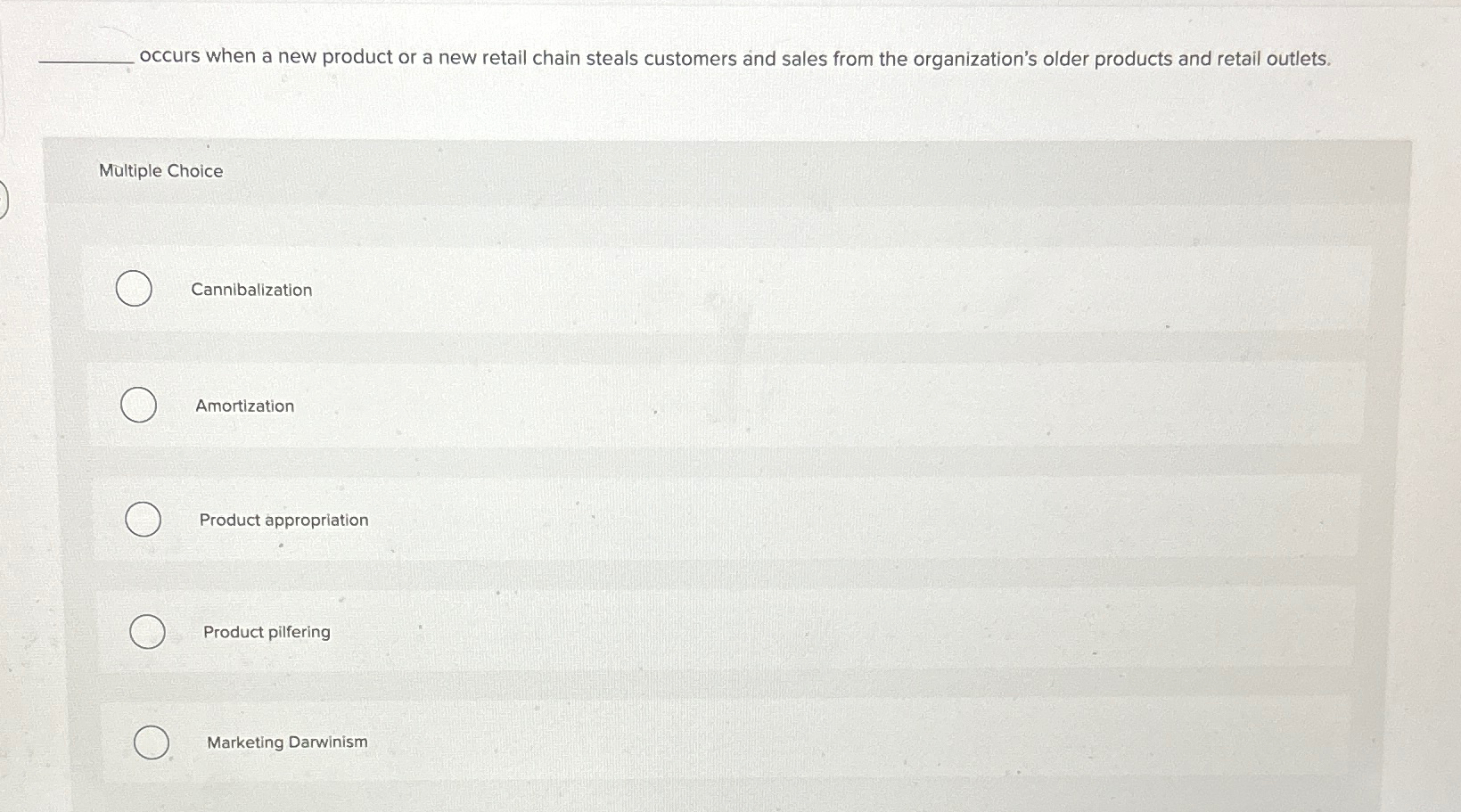 Solved occurs when a new product or a new retail chain | Chegg.com