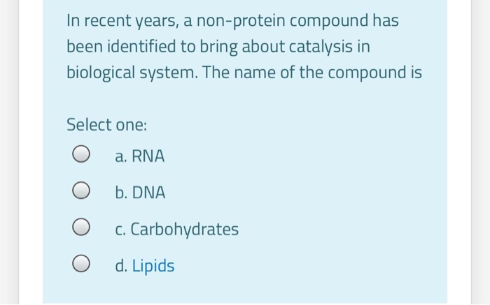 Solved In recent years, a non-protein compound has been | Chegg.com