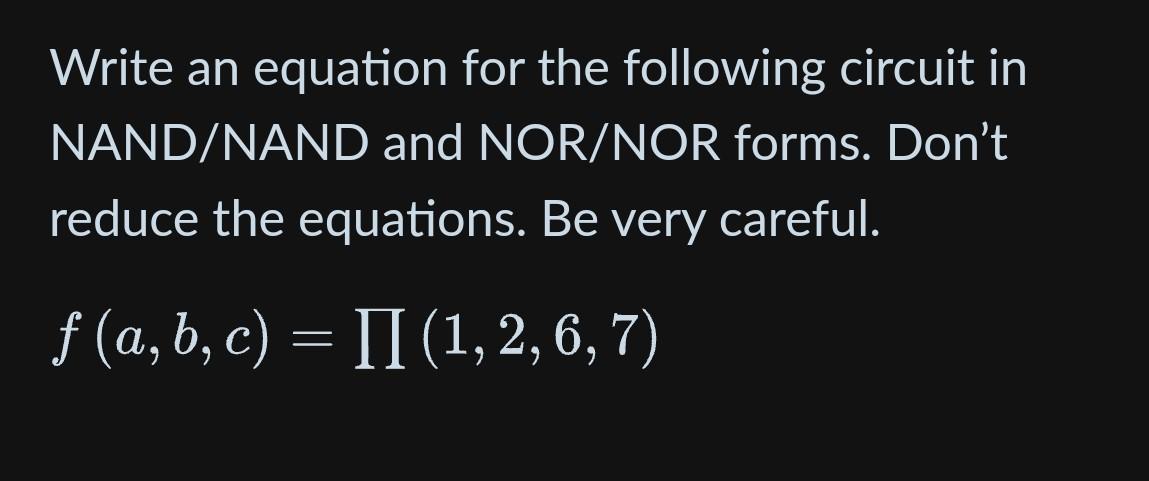Solved Write an equation for the following circuit in | Chegg.com