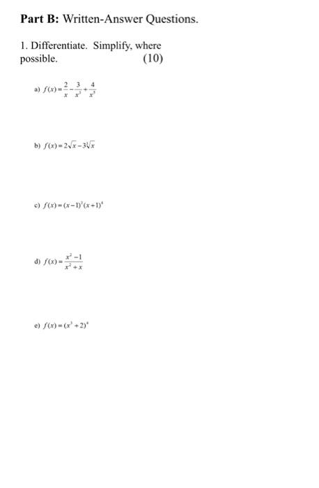 Solved hi i am in grade 12 calcules please answer it like a | Chegg.com