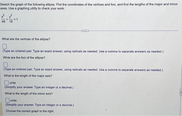 Solved Sketch the graph of the following ellipse. Plot the | Chegg.com