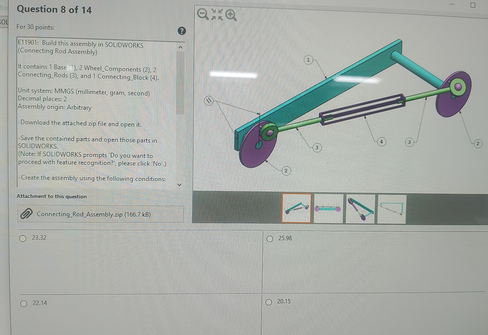 Solved Build this assembly in SOLIDWORKS(Connecting rod | Chegg.com