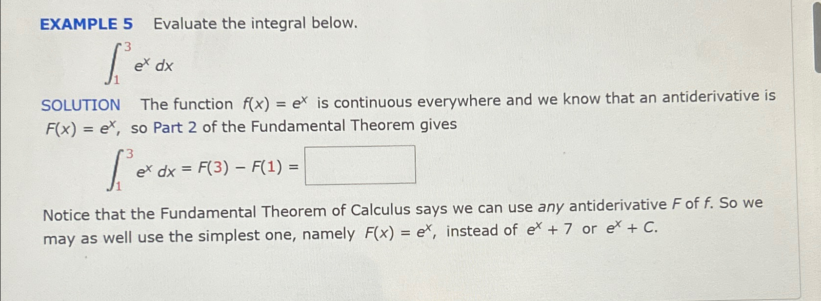 Solved EXAMPLE 5 ﻿Evaluate the integral | Chegg.com