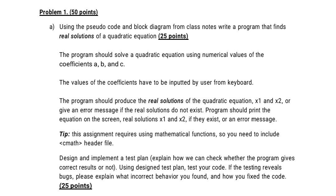 Solved Problem 1. (50 points) a) Using the pseudo code and | Chegg.com