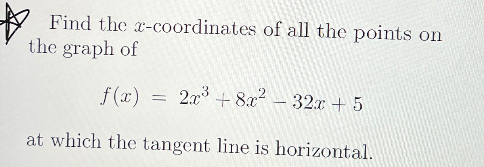 Solved Find the x-coordinates of all the points on the graph | Chegg.com