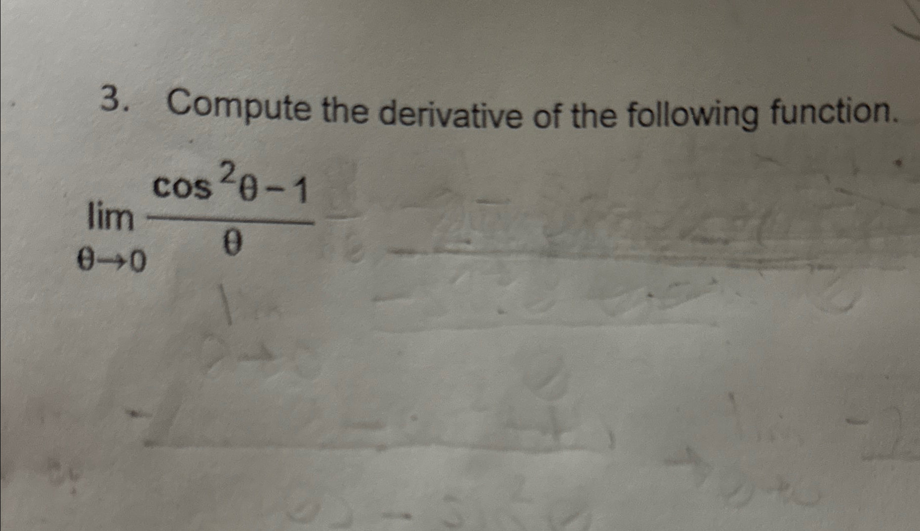 Solved Compute the derivative of the following | Chegg.com