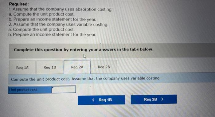 Solved Exercise 6-6 (Algo) Variable and Absorption Costing | Chegg.com