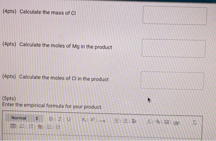 Solved Data And Report Submission - Empirical Formulas | Chegg.com