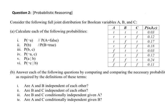 Solved Question 2: (Probabilistic Reasoning) 1 1 1 1 1 1 1 | Chegg.com