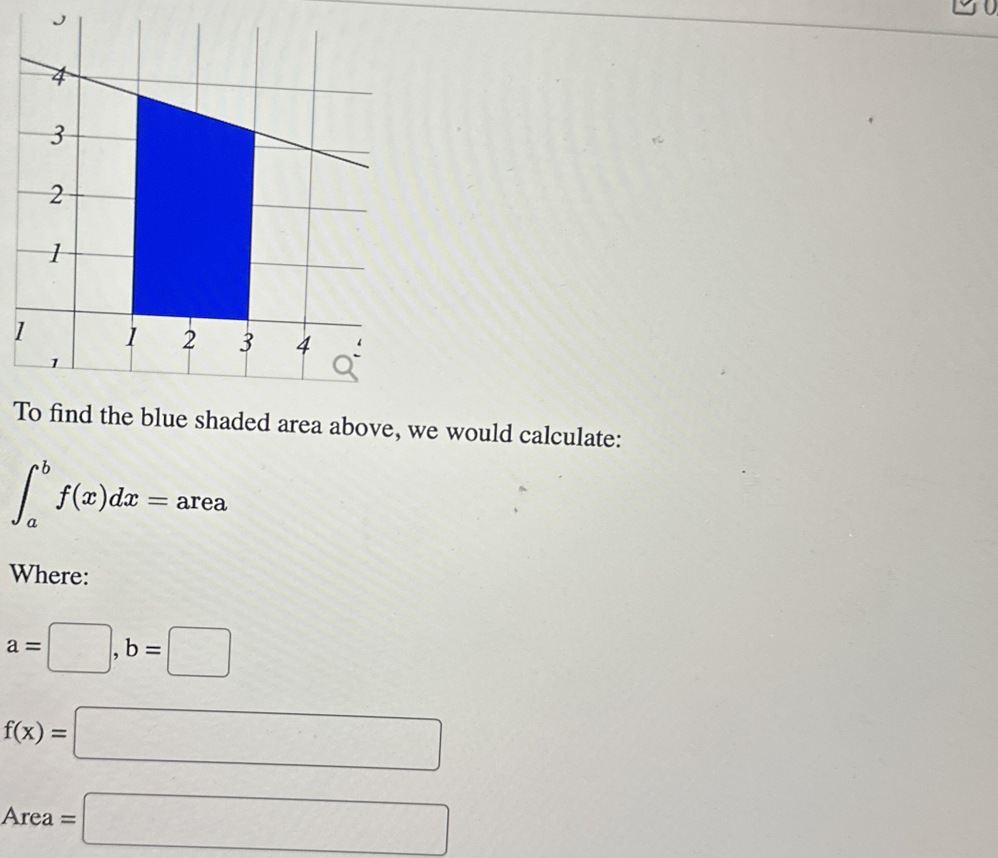 Solved To find the blue shaded area above, we would | Chegg.com