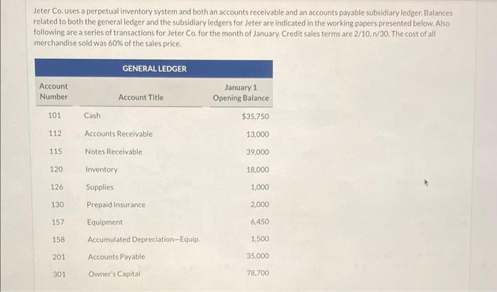 Solved Jeter Co.uses a perpetual inventory system and both | Chegg.com