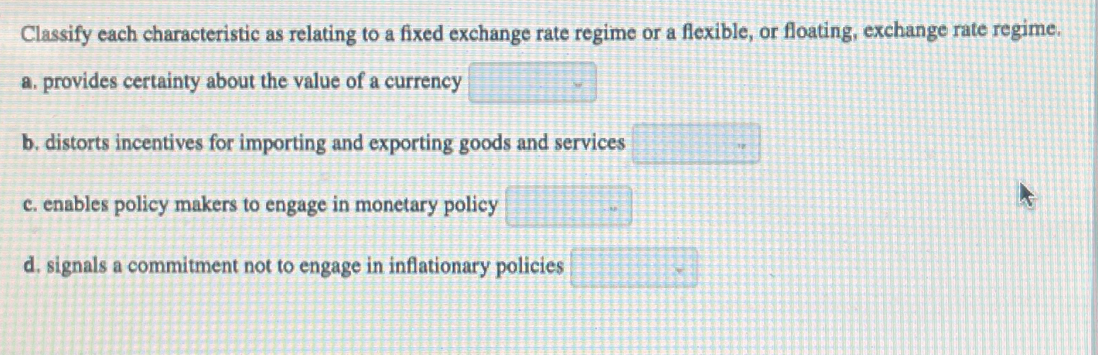 Solved Classify each characteristic as relating to a fixed | Chegg.com