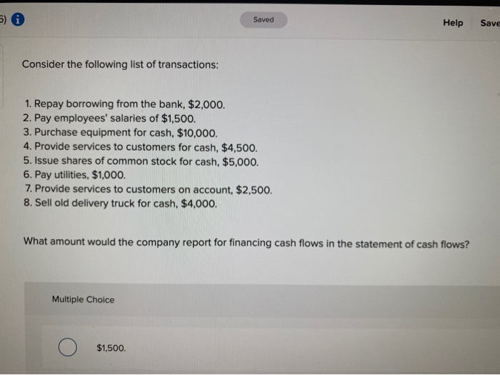 Solved Saved Help Save Consider the following list of | Chegg.com