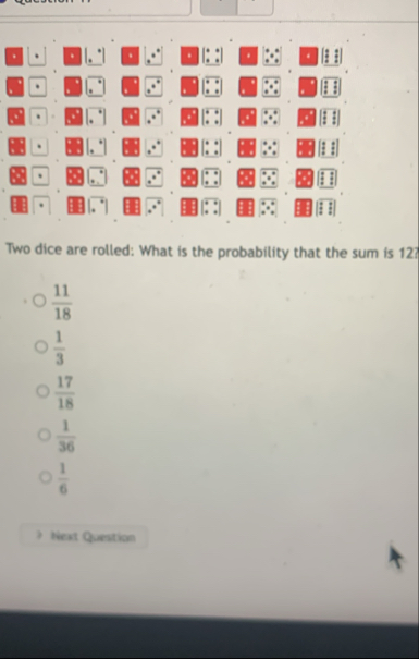 Solved Two dice are rolled: What is the probability that the | Chegg.com