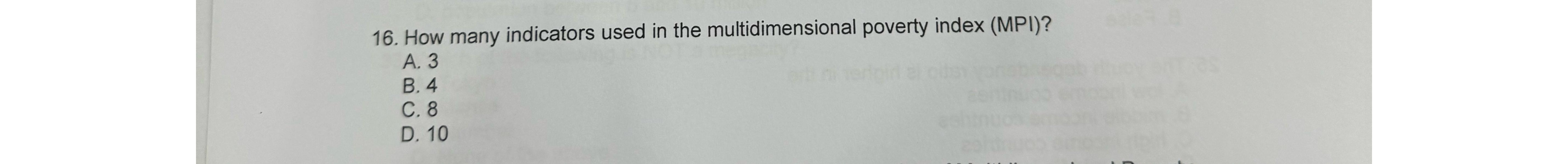 Solved How many indicators used in the multidimensional | Chegg.com