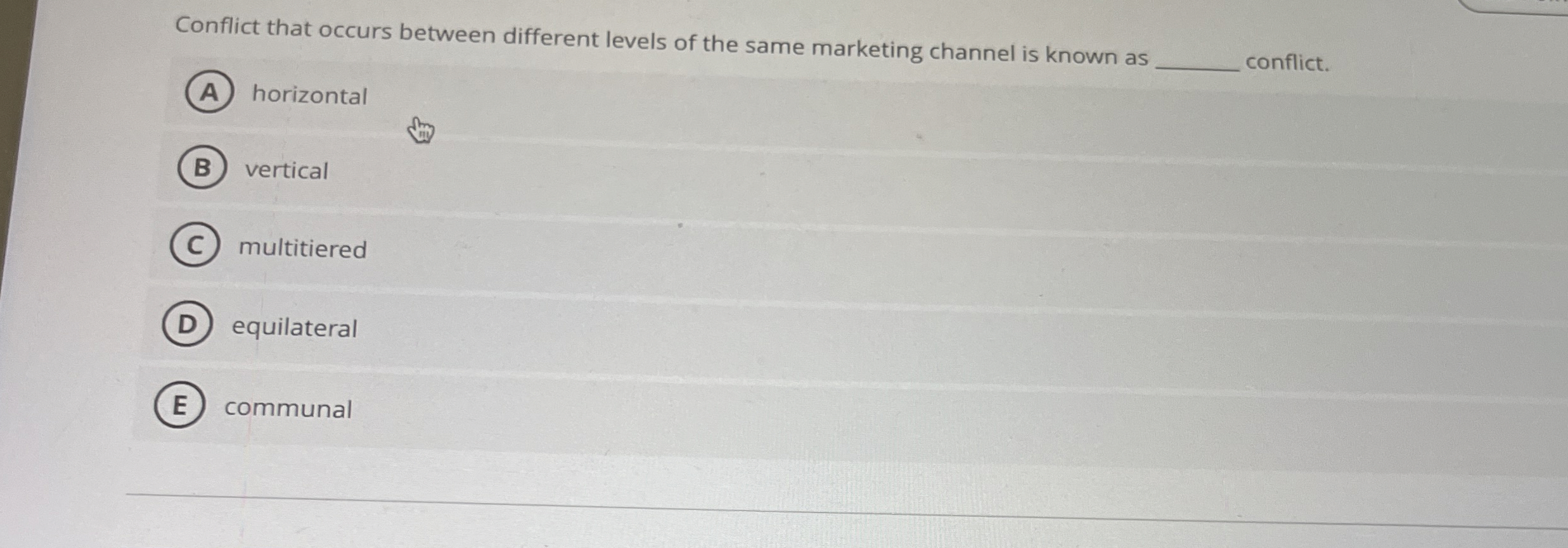 Solved Conflict that occurs between different levels of the | Chegg.com