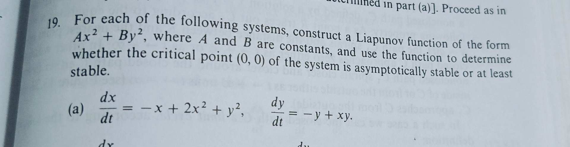 Solved For each of the following systems, construct a | Chegg.com