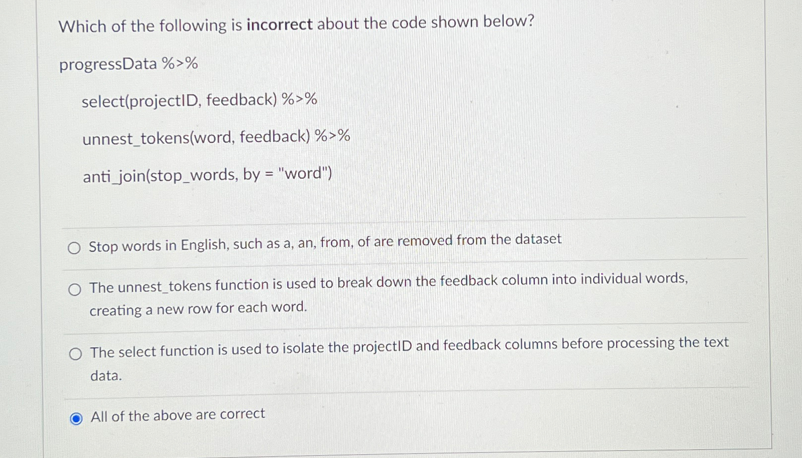 Solved Which Of The Following Is Incorrect About The Code 