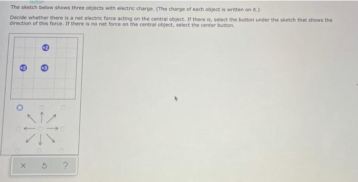 Solved The sketch below shows three objects with electric | Chegg.com