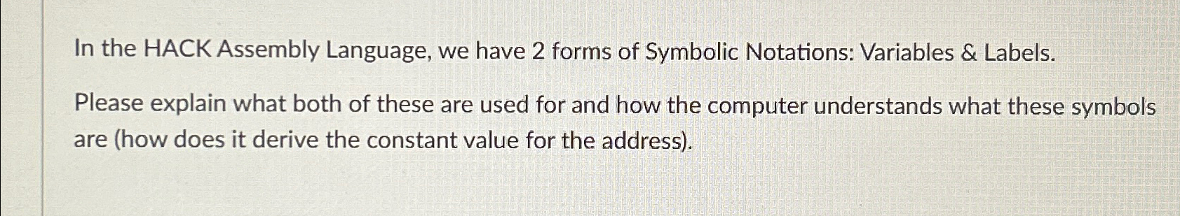 Solved In the HACK Assembly Language, we have 2 ﻿forms of | Chegg.com