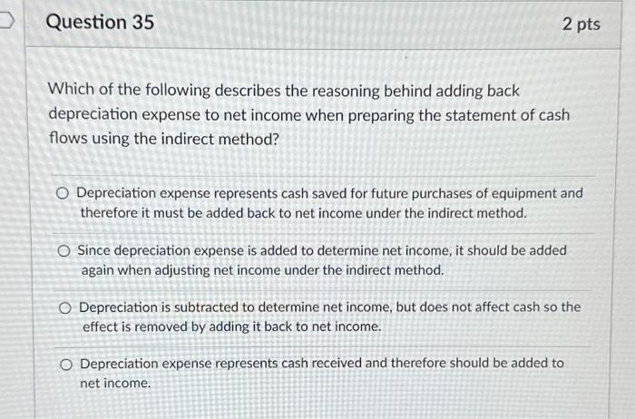 Solved Which of the following describes the reasoning behind | Chegg.com