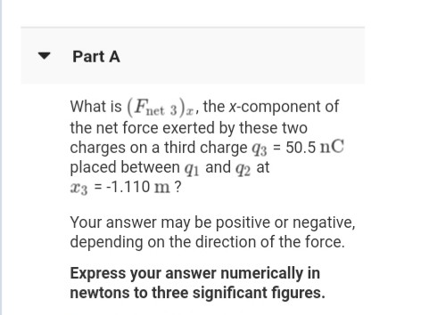 Solved Part A What is (Fnet 3)ą, the x-component of the net | Chegg.com