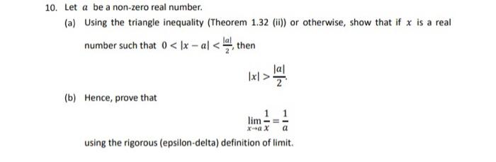 Solved Let a be a non-zero real number. (a) Using the | Chegg.com