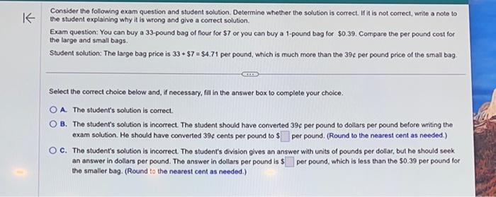 Solved Consider the following exam question and student | Chegg.com