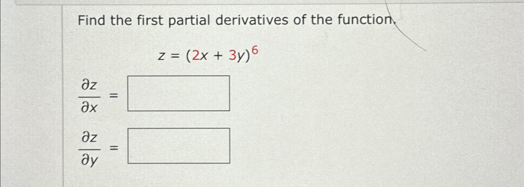 Solved Find the first partial derivatives of the | Chegg.com