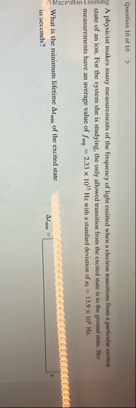 Solved Question 10 ﻿of 10A physicist makes many measurements | Chegg.com