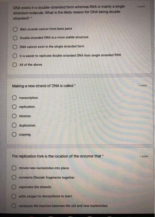 Solved 1 omt DNA exists in a double-stranded form whereas | Chegg.com