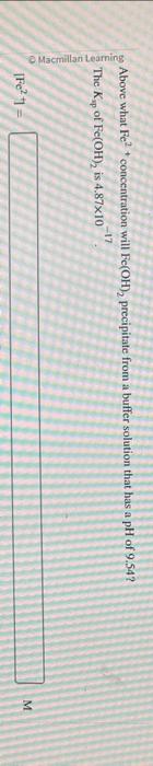 Solved Above what \\( \\mathrm{Fe}^{2+} \\) concentration | Chegg.com