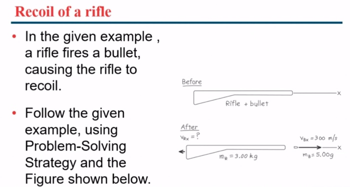 Solved Recoil of a rifle In the given example, a rifle fires | Chegg.com