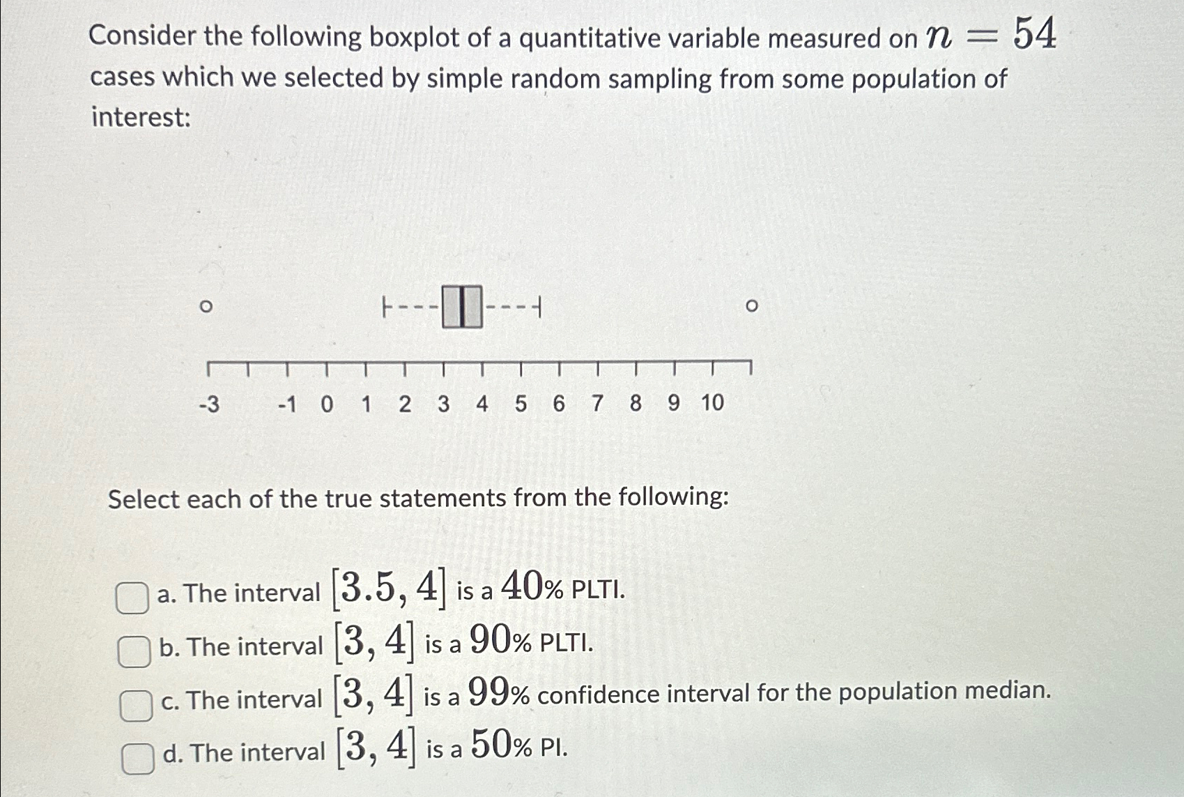 Consider the following boxplot of a quantitative | Chegg.com
