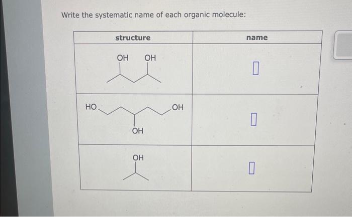 Solved Write the systematic (IUPAC) name for each of the | Chegg.com