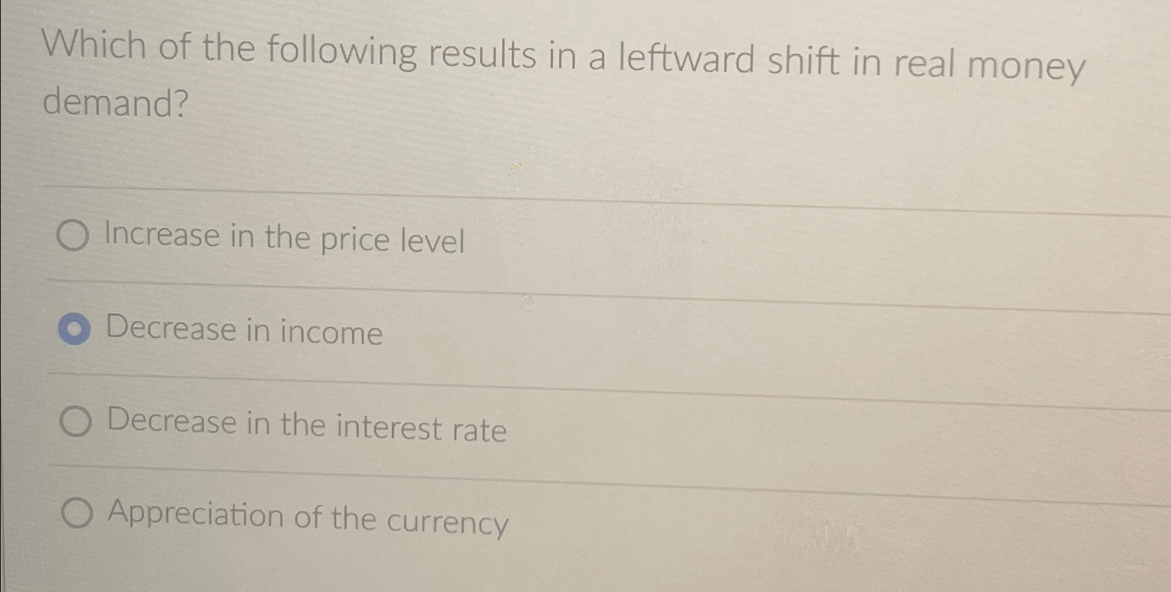 Solved Which of the following results in a leftward shift in | Chegg.com