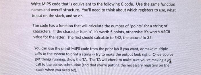 Solved Write MIPS code that is equivalent to the following C | Chegg.com
