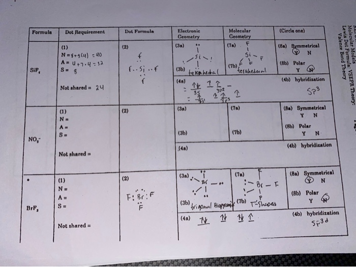 Solved Formula Dot Requirement Det Formula (Circle one) | Chegg.com