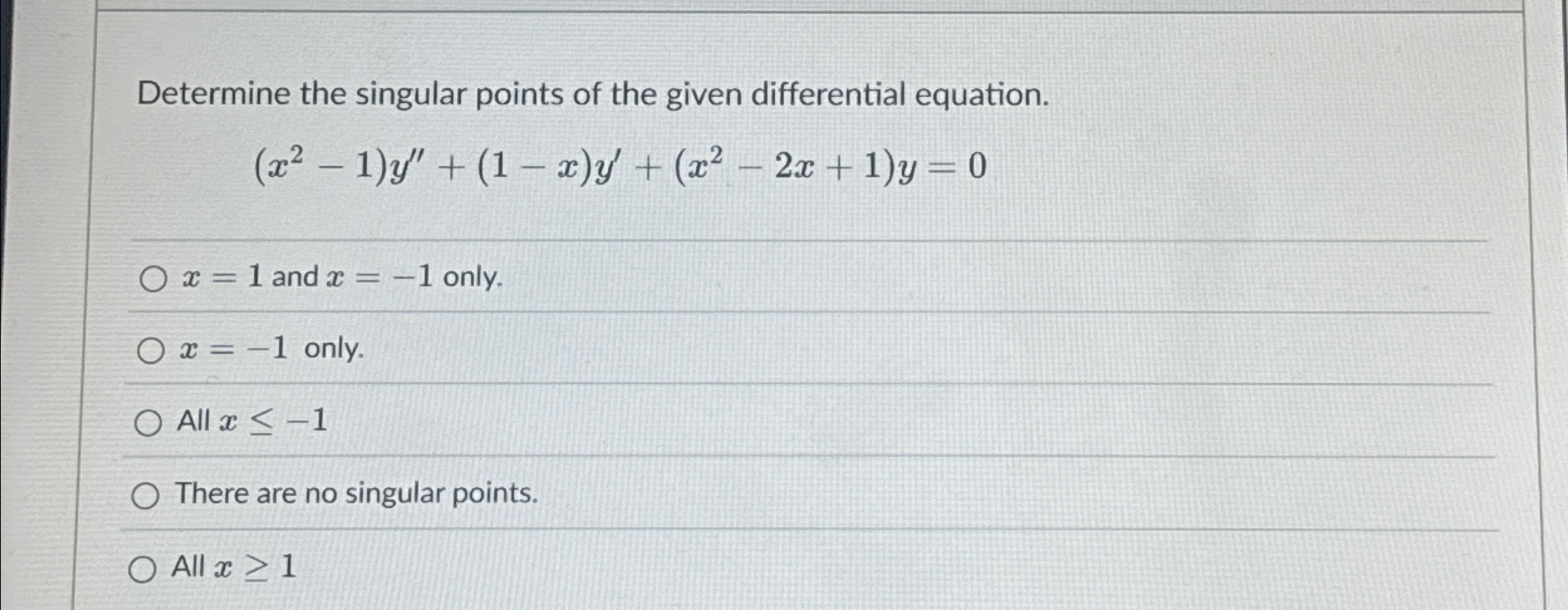 Solved Determine the singular points of the given | Chegg.com