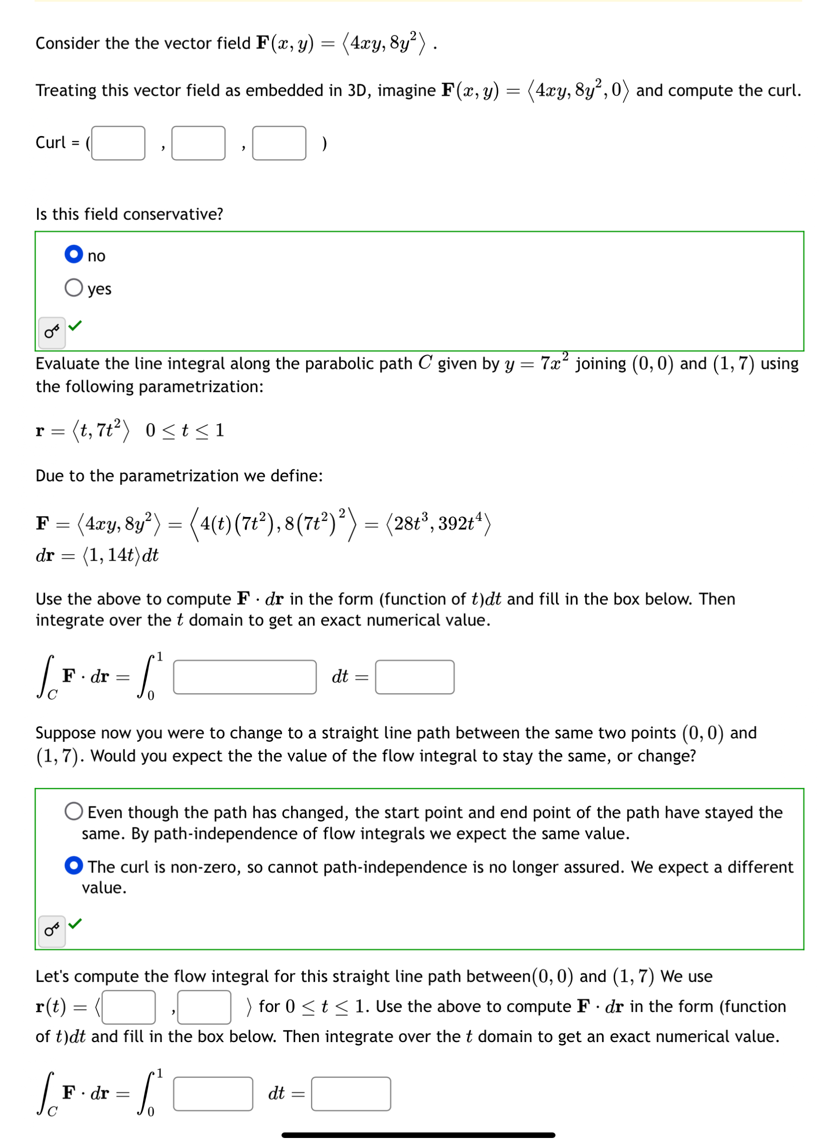 Solved Consider the the vector field | Chegg.com