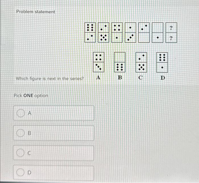 Solved Problem statement Which figure is next in the series? | Chegg.com