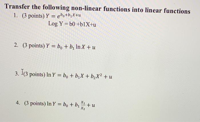 Solved Transfer the following non-linear functions into | Chegg.com