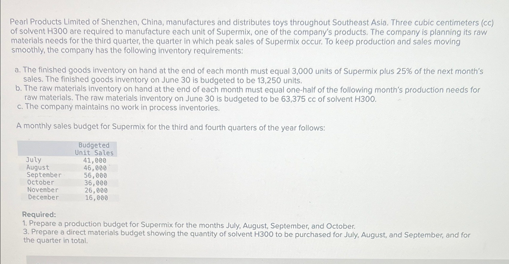 Solved Pearl Products Limited of Shenzhen, China, | Chegg.com