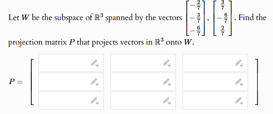 Solved Let W ﻿be the subspace of R3 ﻿spanned by the vectors | Chegg.com