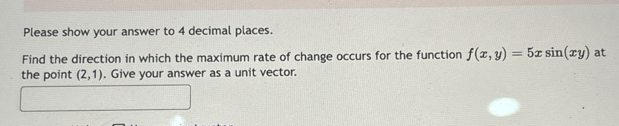 Solved Please show your answer to 4 ﻿decimal places.Find the | Chegg.com
