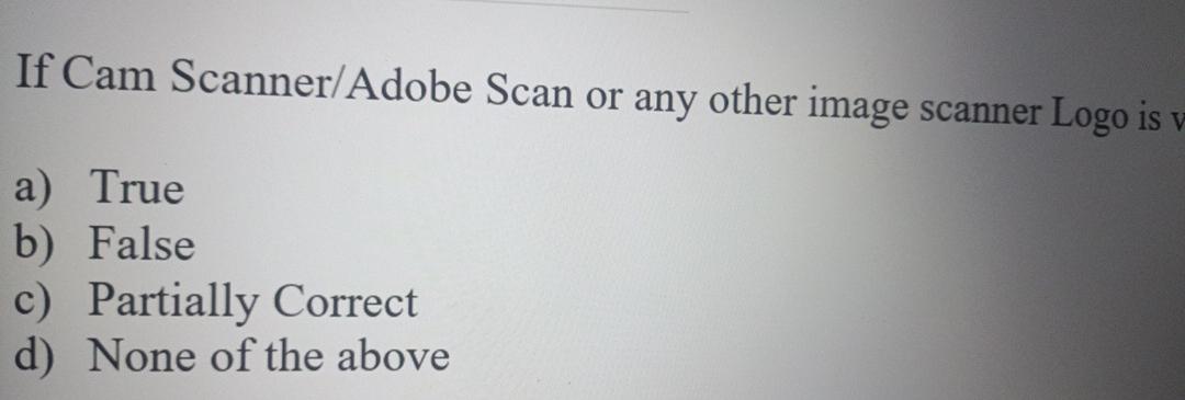 Solved If Cam Scanner/Adobe Scan or any other image scanner | Chegg.com