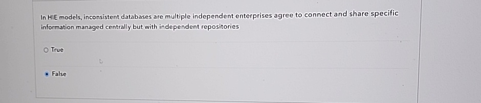 Solved In HIE models, inconsistent databases are multiple | Chegg.com